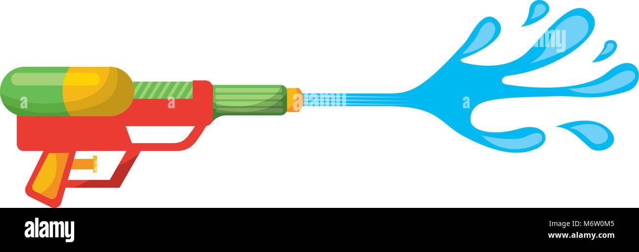 water gun shoot splash toy plastic vector illustration Stock Vector ...