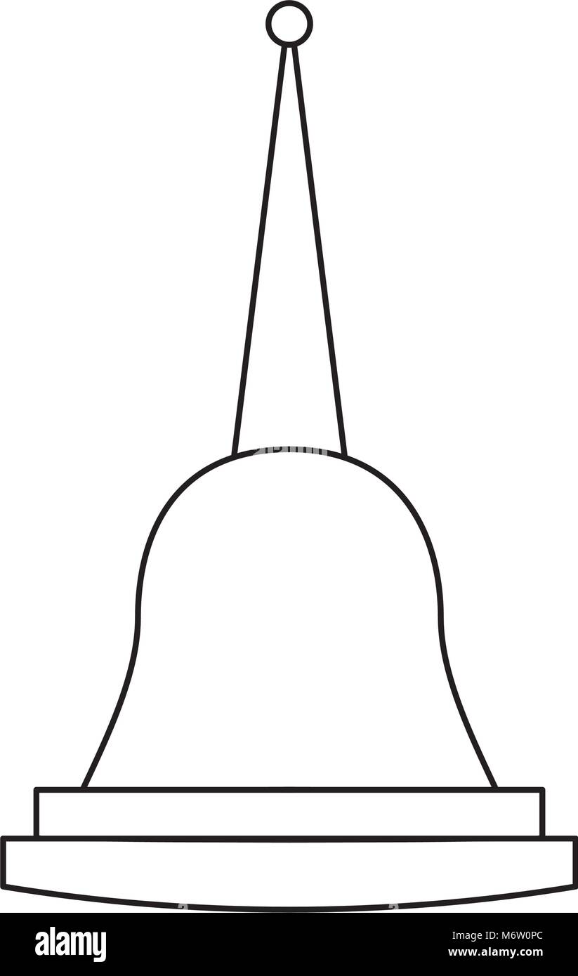 gold bell vintage jingle decoration vector illustration outline image ...