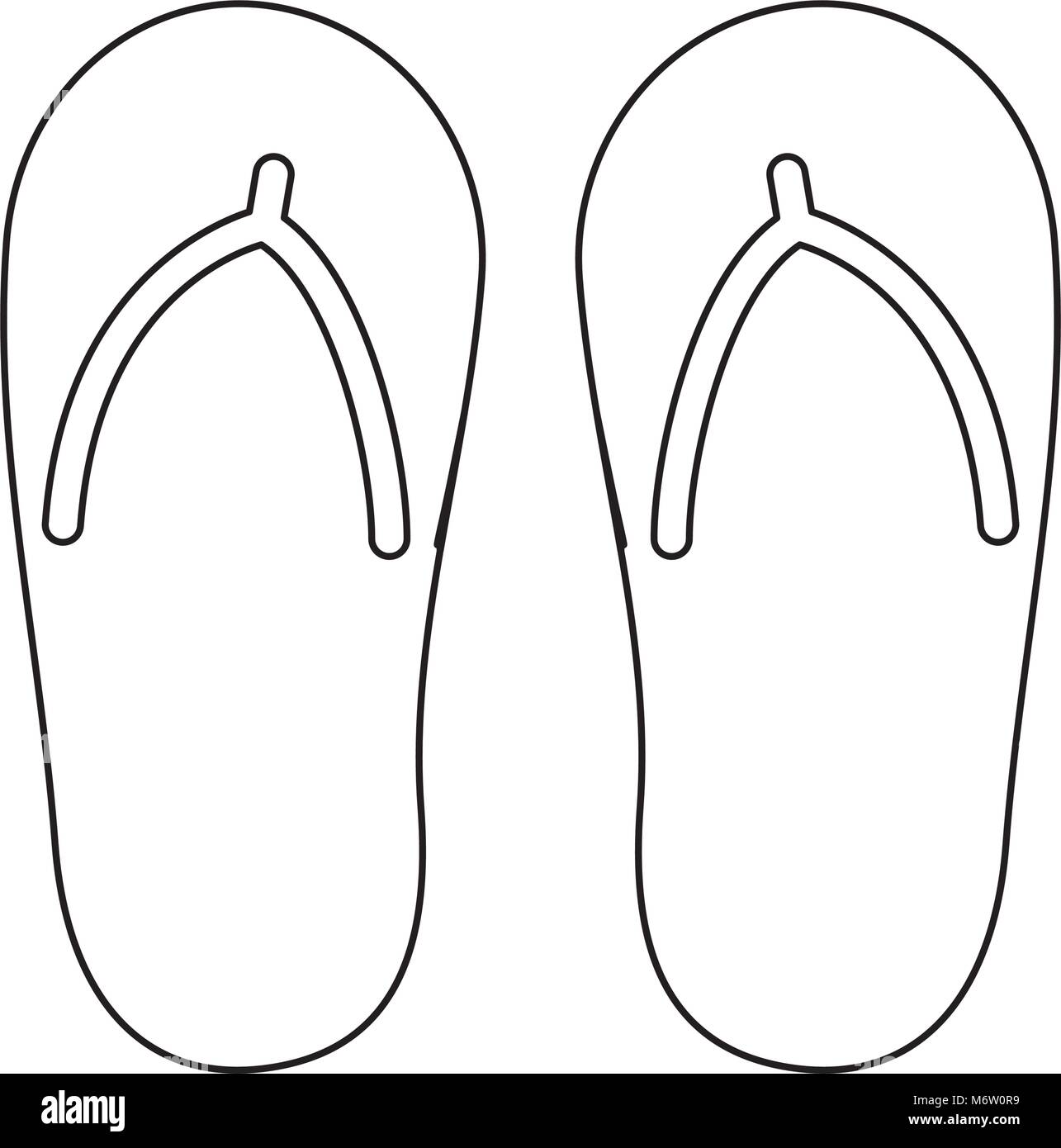 flip flop footwear rubber accessory vector illustration outline image ...