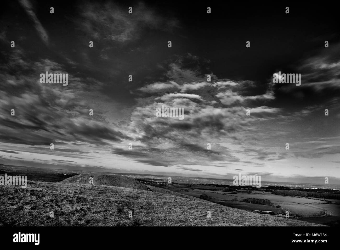 Idyllic landscape british countryside Black and White Stock Photos ...