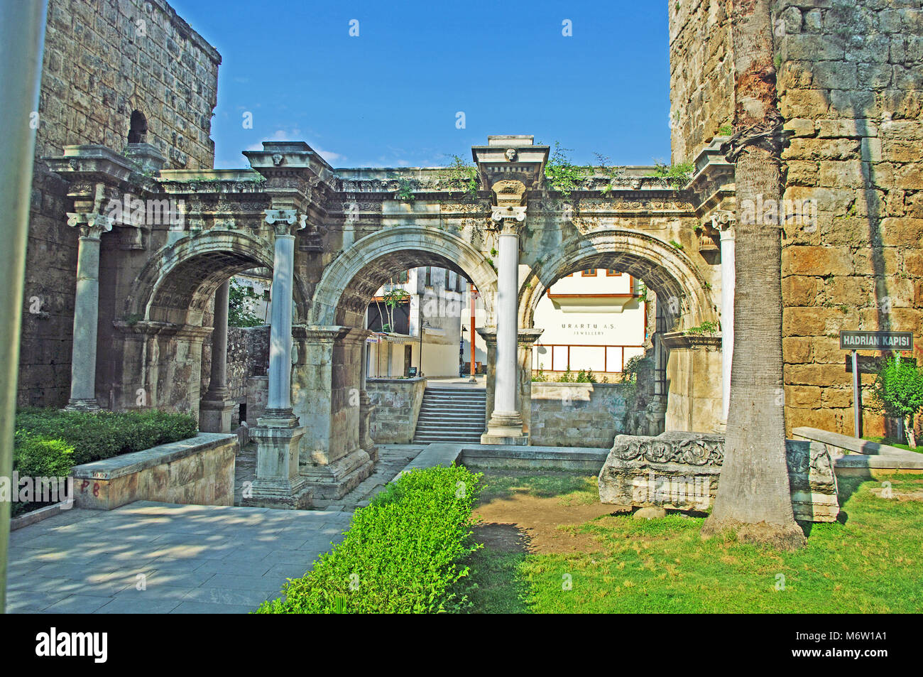 Hadrian's Gate, 130AD, Hadrian Kapisi, Roman, Antalya, Turkey Stock ...