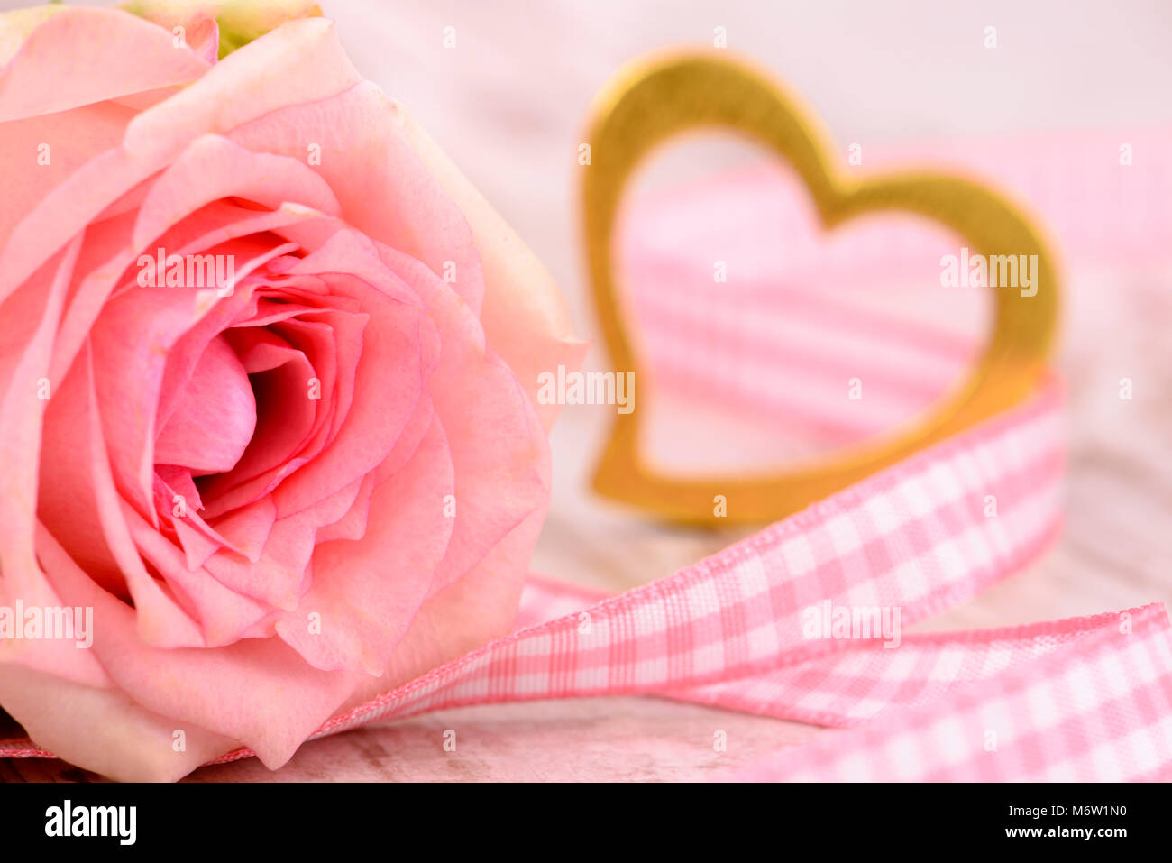 rose and heart as symbol for love Stock Photo - Alamy