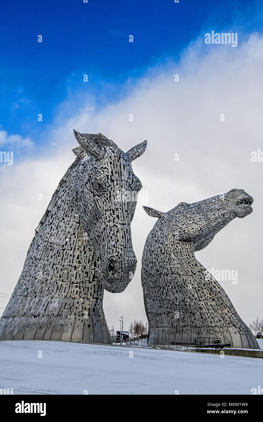 The Kelpies Statues in Helix Park Falkirk Scotland Stock Photo - Alamy
