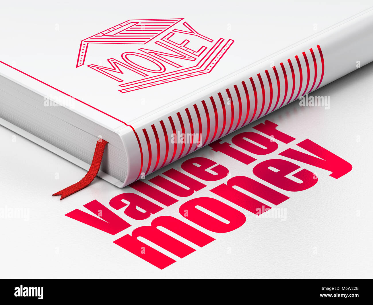 Banking concept: book Money Box, Value For Money on white background ...