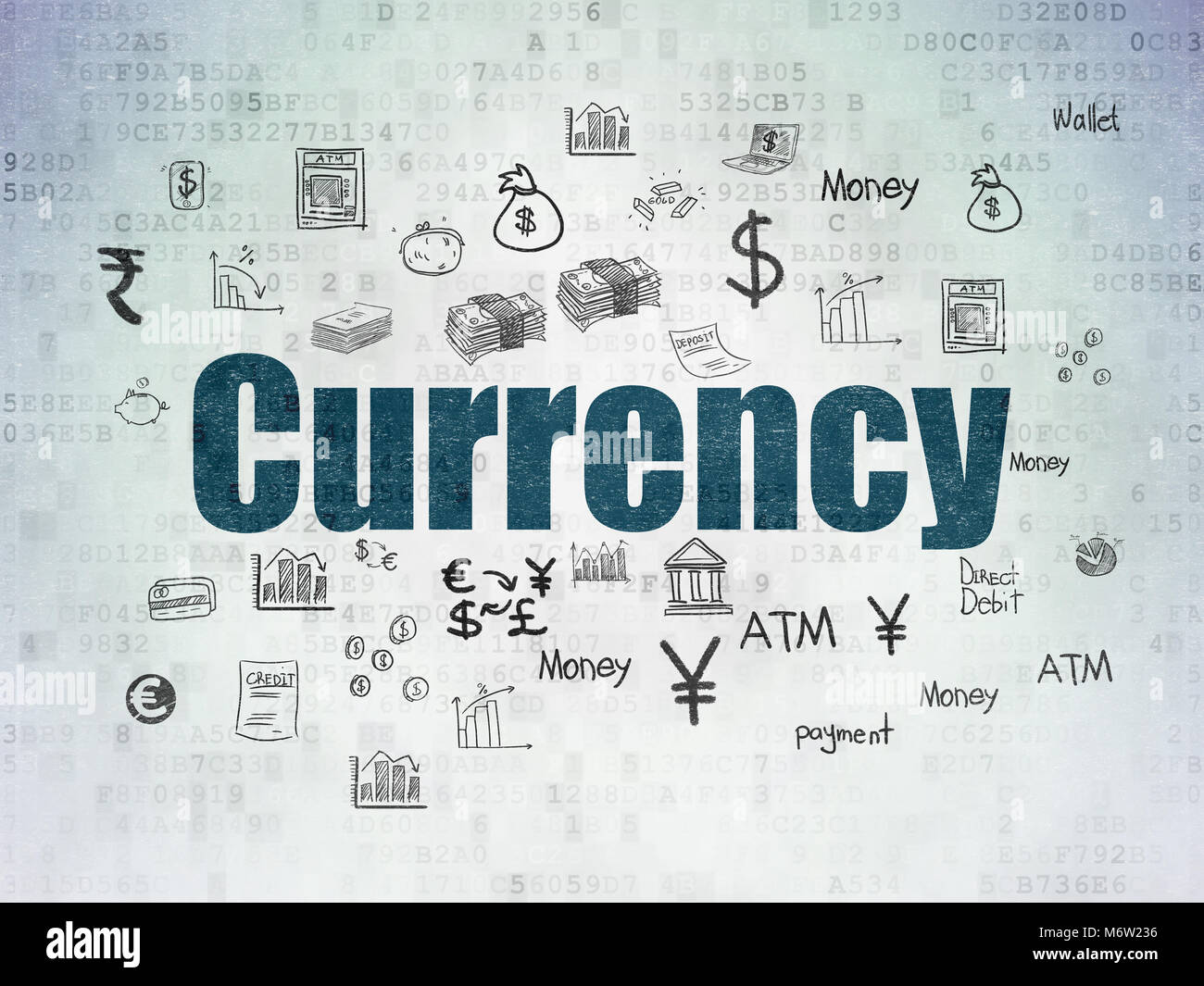 Currency concept: Currency on Digital Data Paper background Stock Photo ...