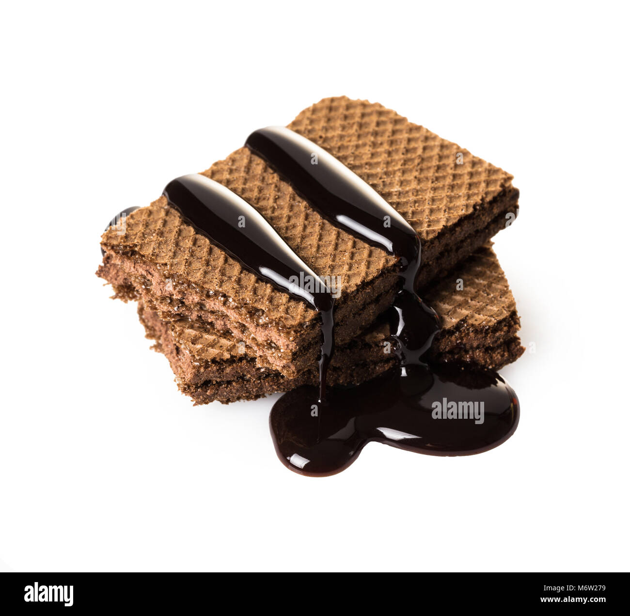 chocolate waffles close-up on white isolated background Stock Photo - Alamy