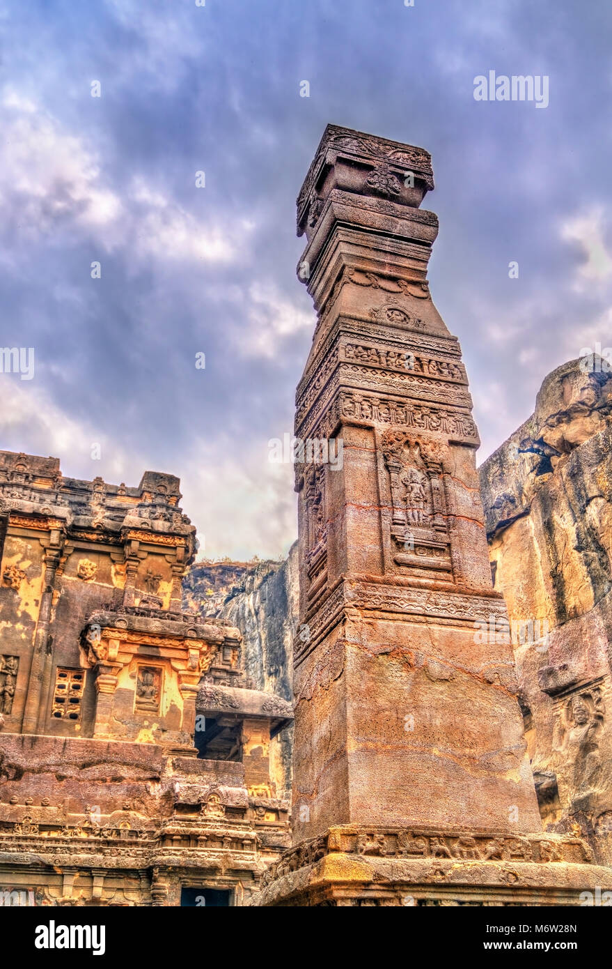 The Kailasa temple, cave 16 in Ellora complex. UNESCO world heritage ...