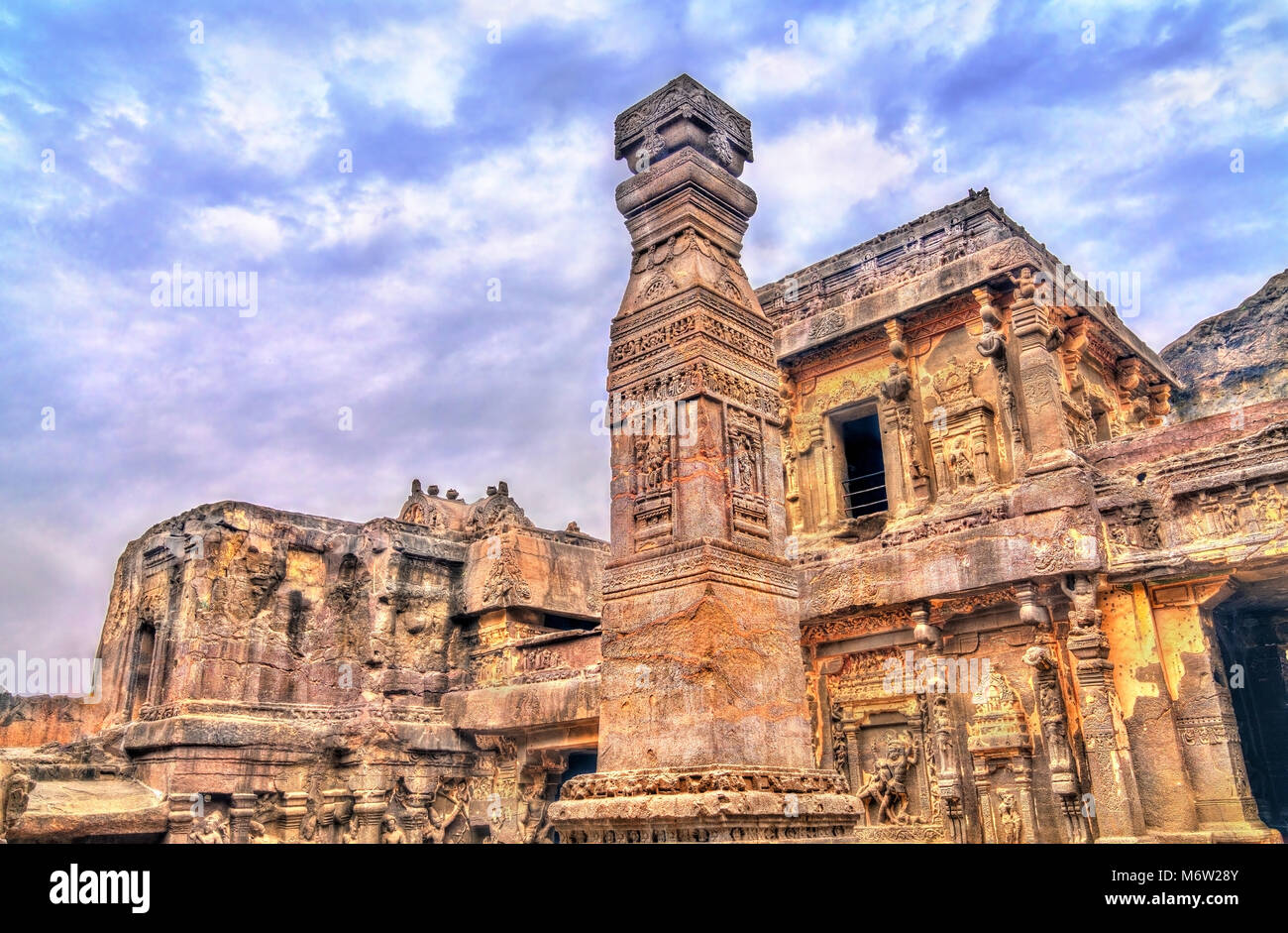 The Kailasa temple, cave 16 in Ellora complex. UNESCO world heritage ...