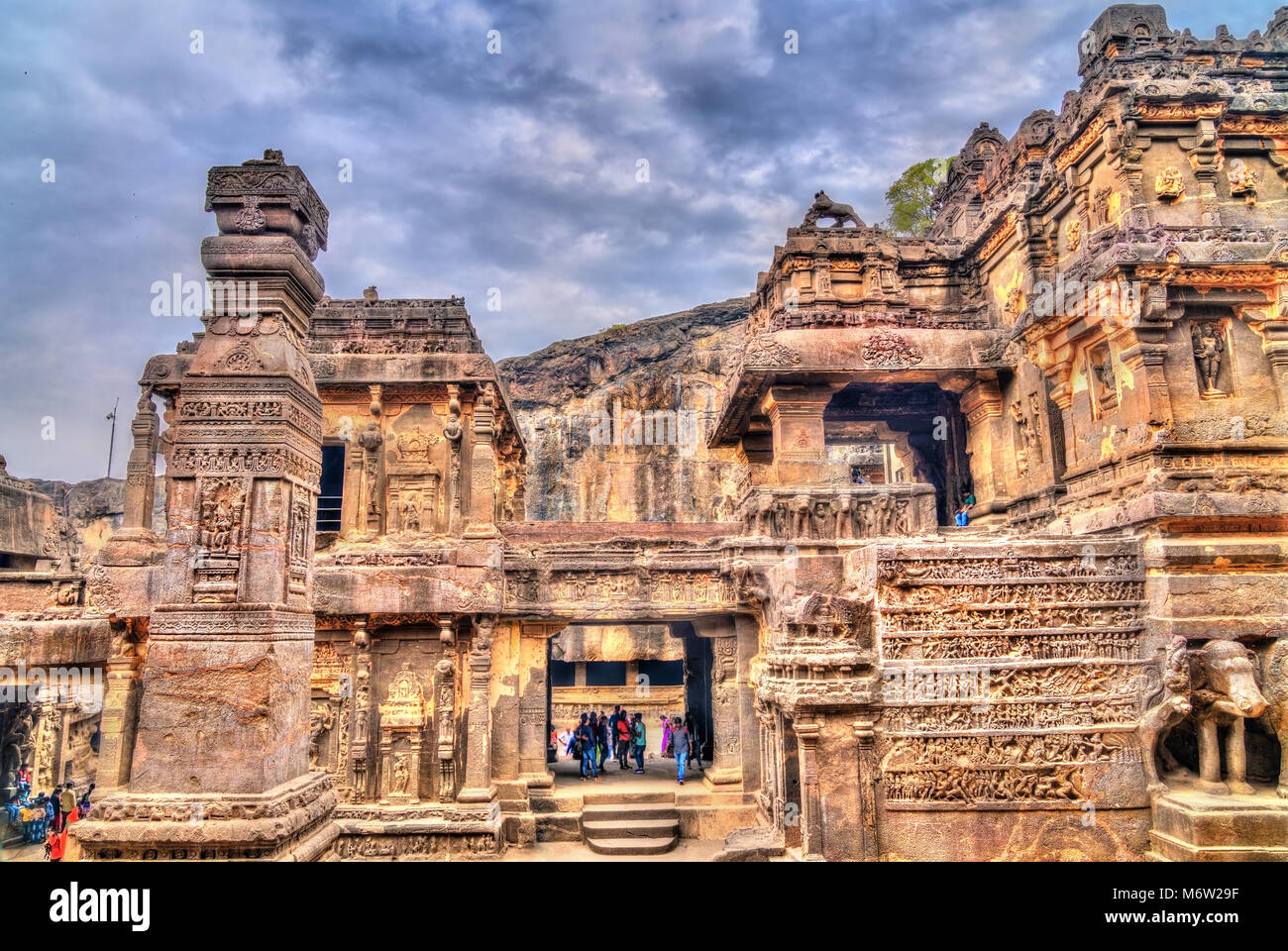 The Kailasa temple, cave 16 in Ellora complex. UNESCO world heritage ...