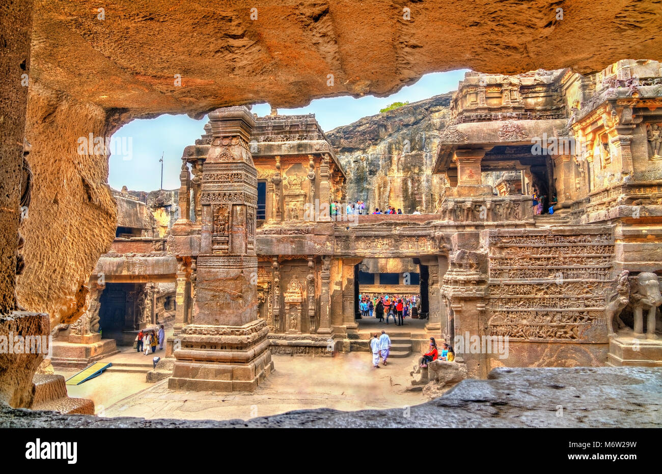 The Kailasa temple, cave 16 in Ellora complex. UNESCO world heritage ...