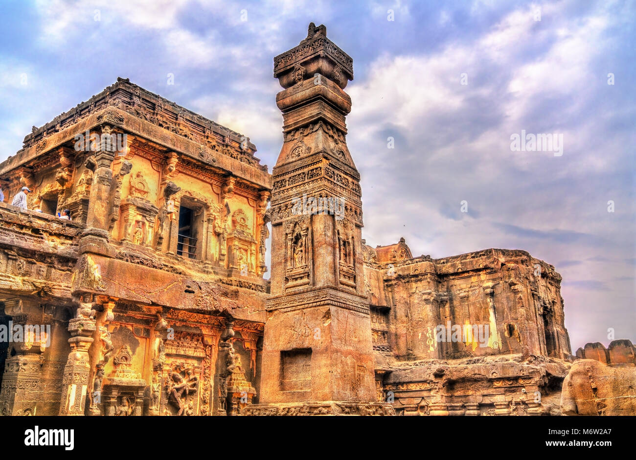 The Kailasa temple, cave 16 in Ellora complex. UNESCO world heritage ...