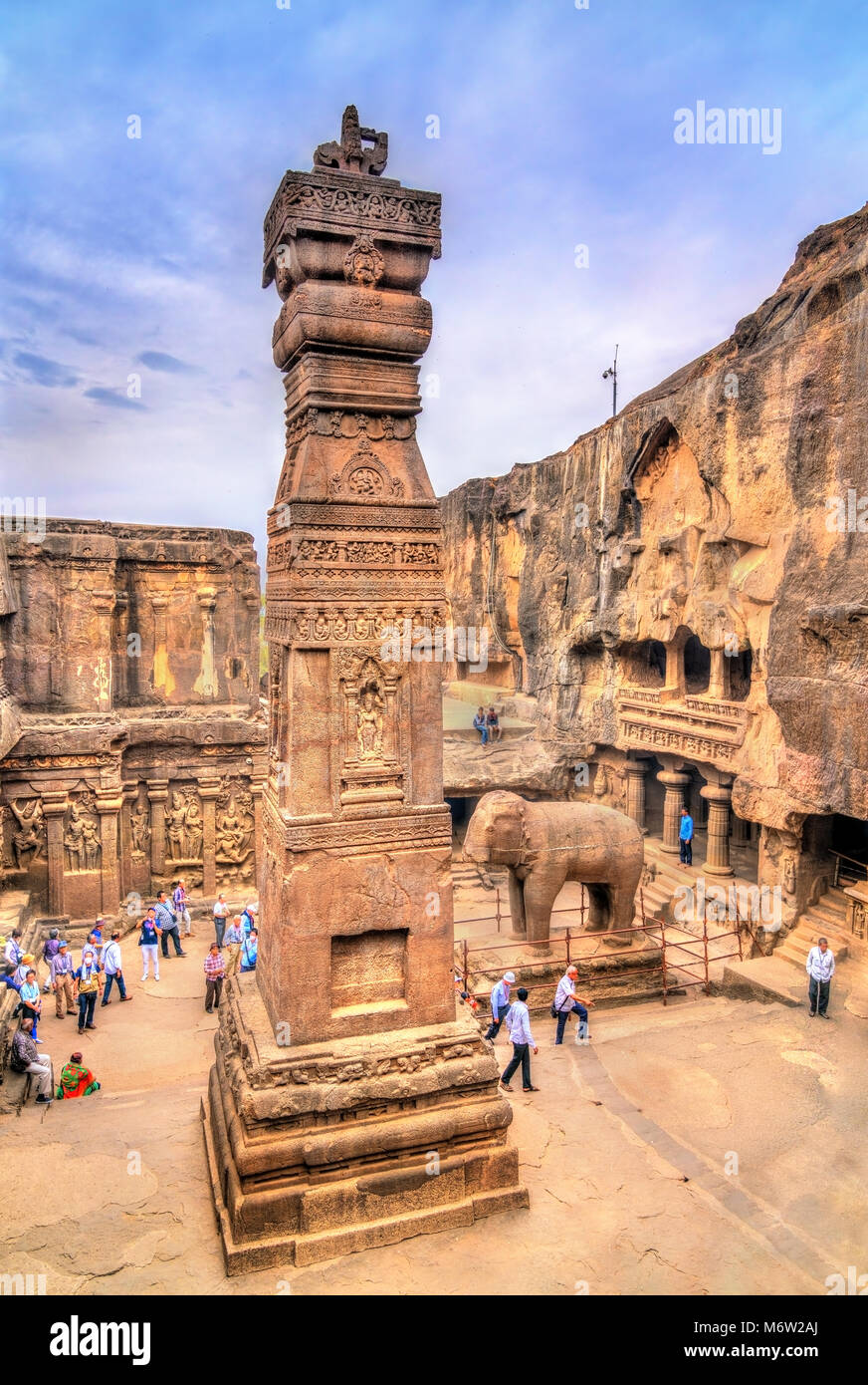 The Kailasa temple, cave 16 in Ellora complex. UNESCO world heritage ...