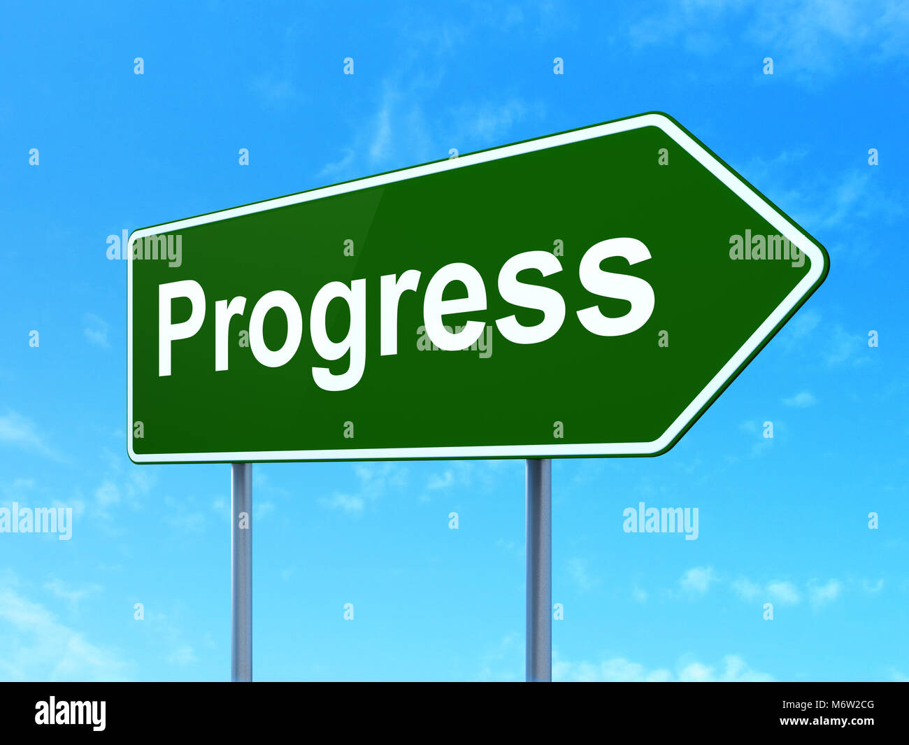 Business concept: Progress on road sign background Stock Photo - Alamy