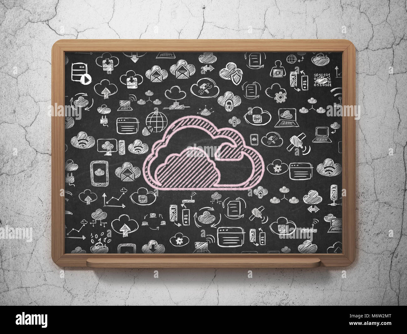 Cloud technology concept: Cloud on School board background Stock Photo ...