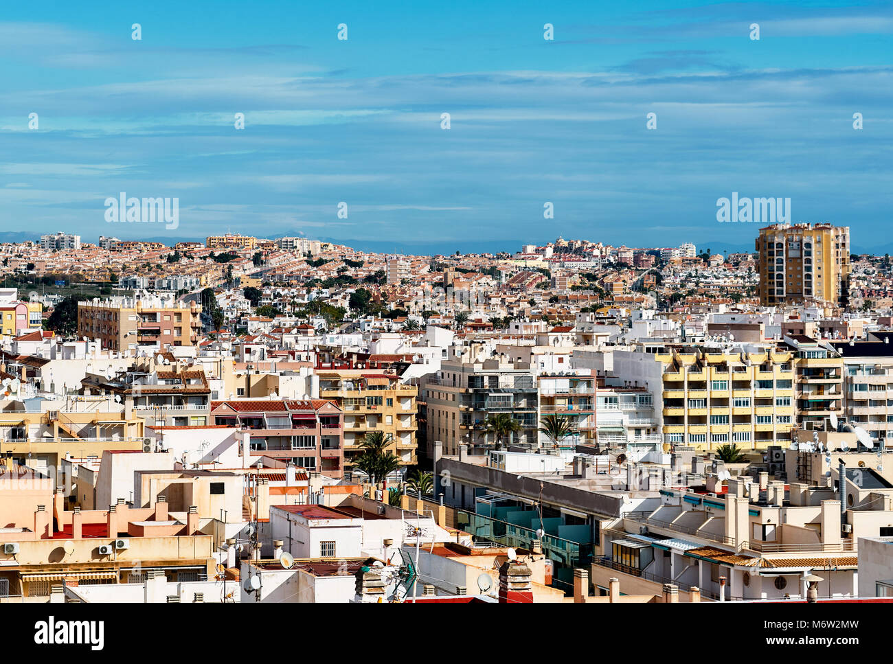 Panorama of Torrevieja city. Torrevieja is a Mediterranean city ...