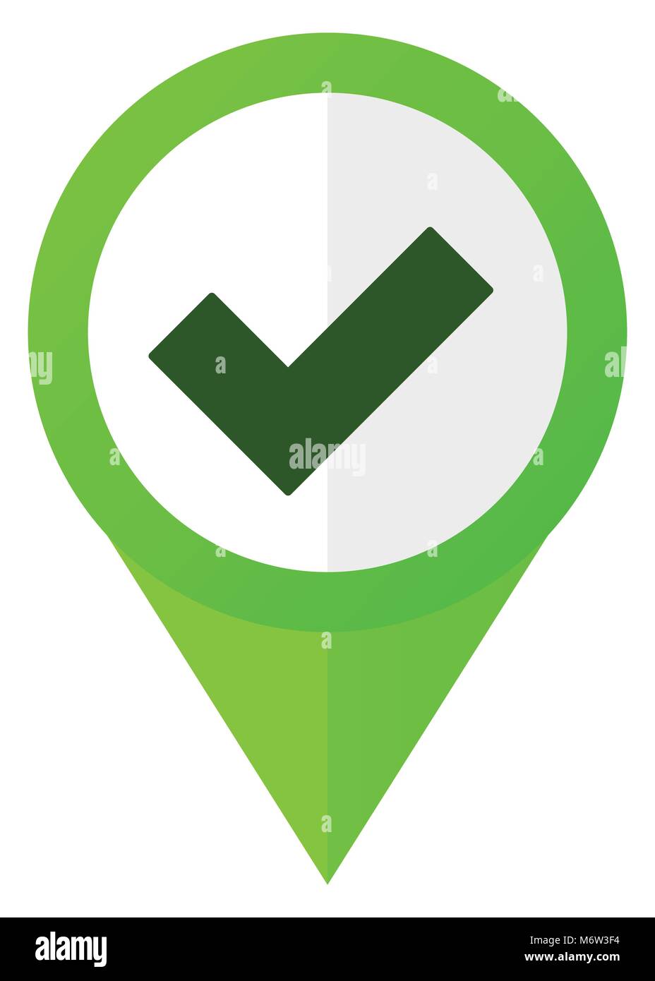 Accept green flat pointer vector icon. Modern design web button in eps ...