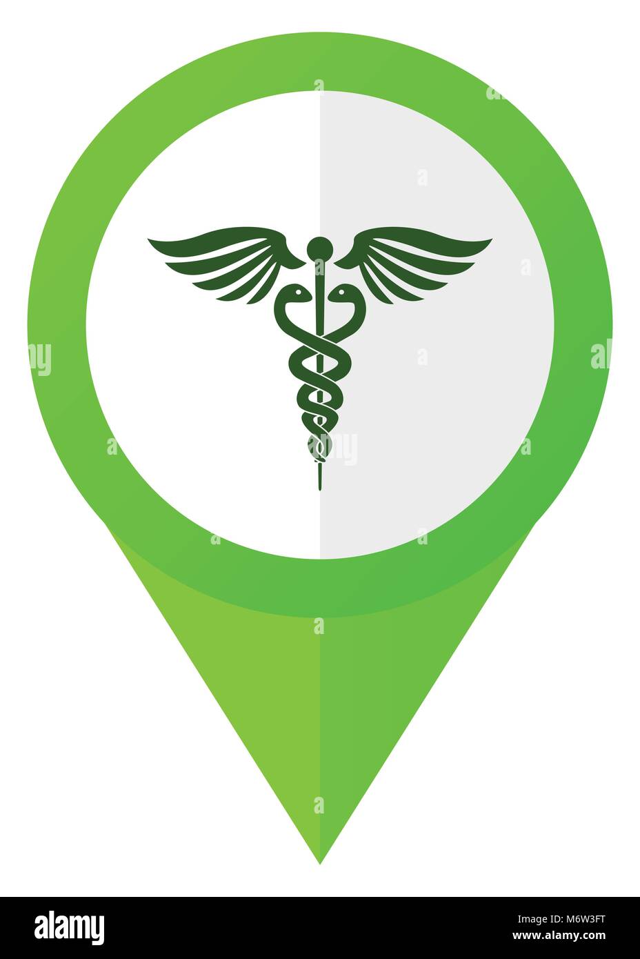 Emergency green flat pointer vector icon. Modern design web button in ...