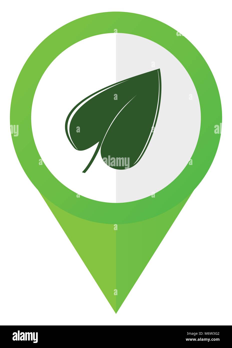 Leaf green flat pointer vector icon. Modern design web button in eps 10 ...