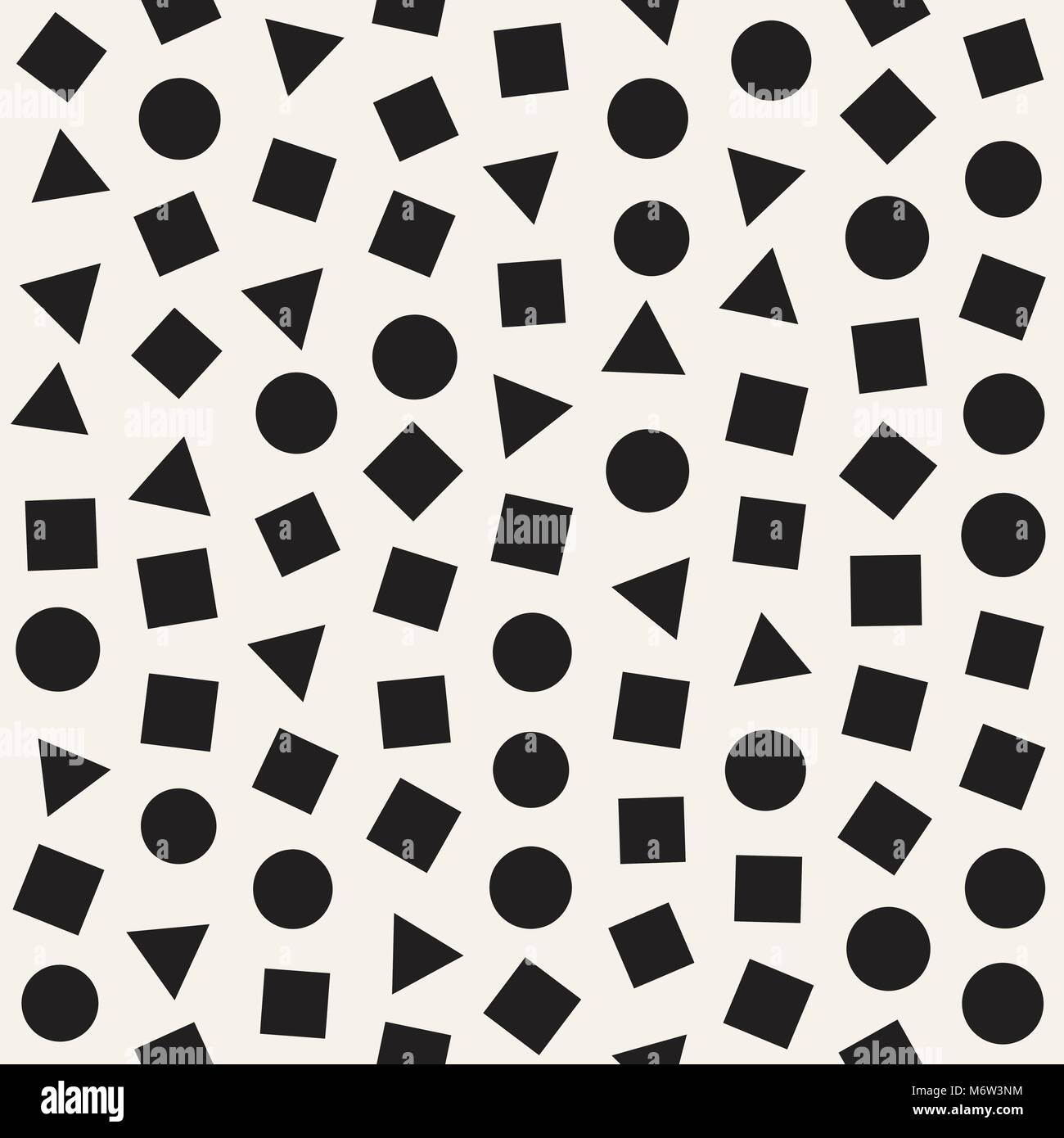 Seamless chaotic patterns. Randomly scattered geometric shapes ...