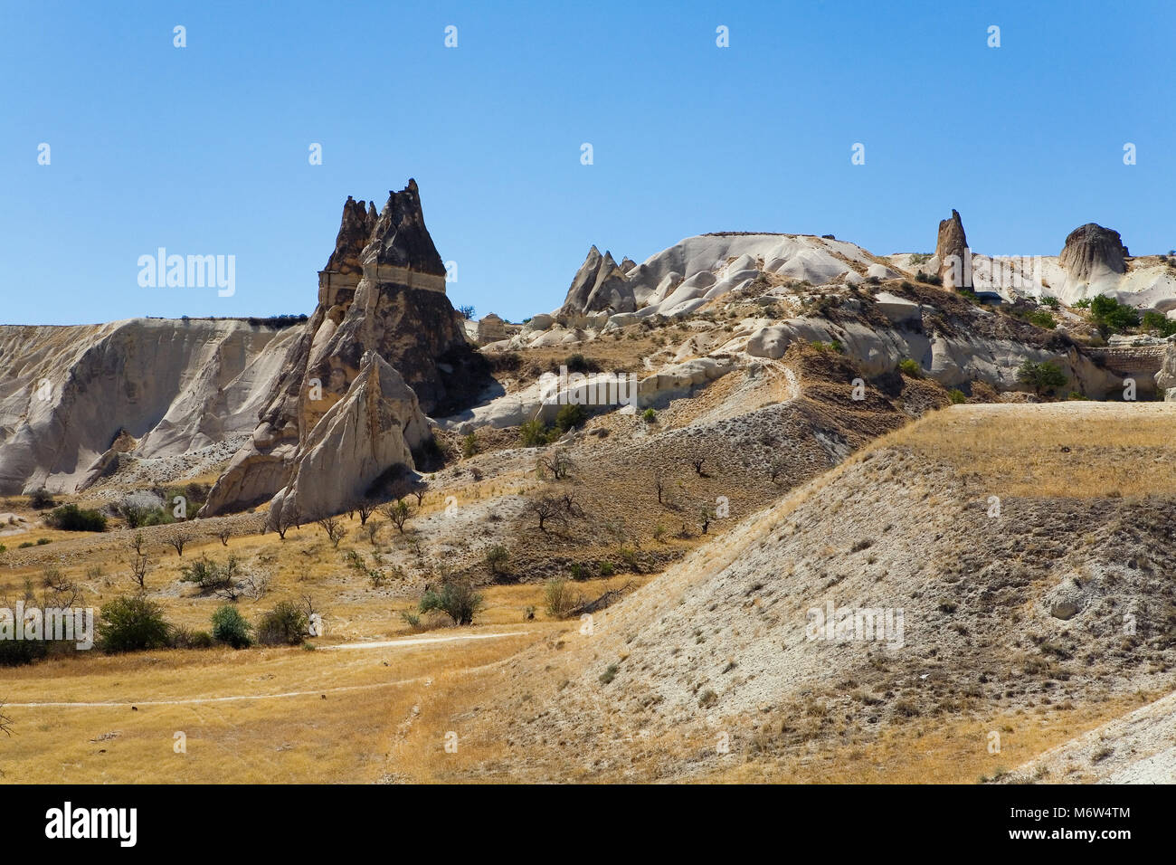 Unusual mountains of Turkish Cappadocia. Landscape without people Stock ...
