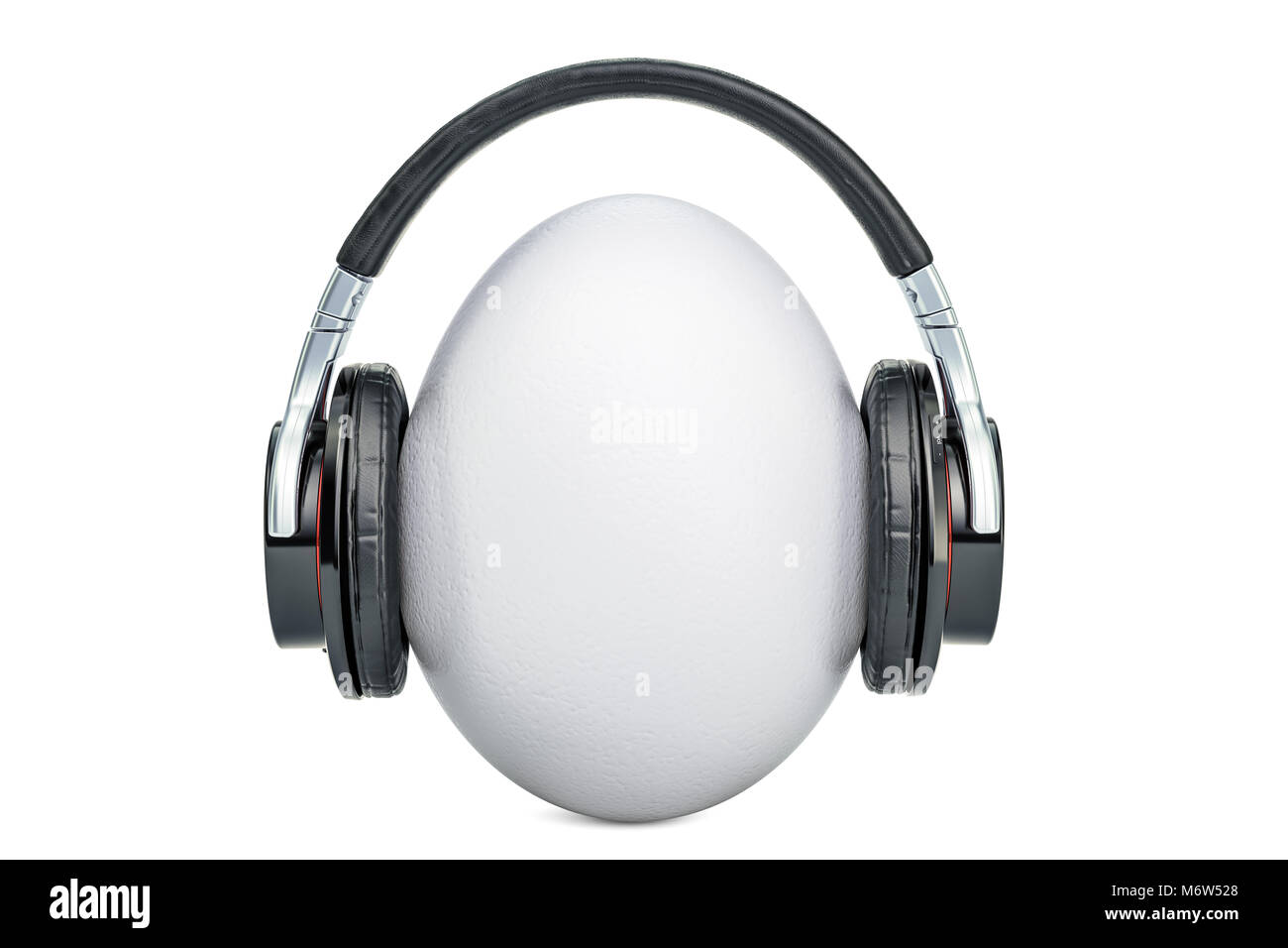 Egg with headphones 3D rendering isolated on white background Stock ...