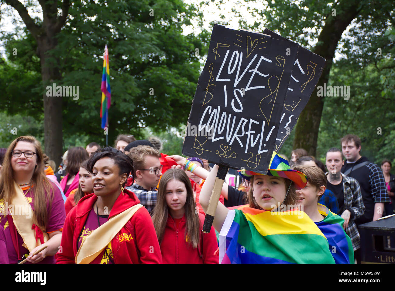 LGBT pride event in Hanley park,Stoke on Trent,Uk.24th June,2017.People ...
