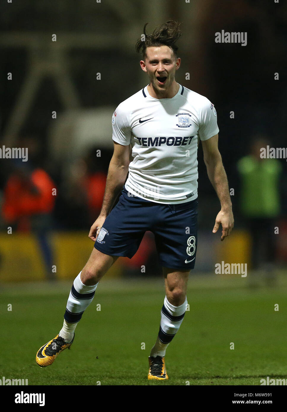 Preston North End's Alan Browne celebrates scoring his side's first ...
