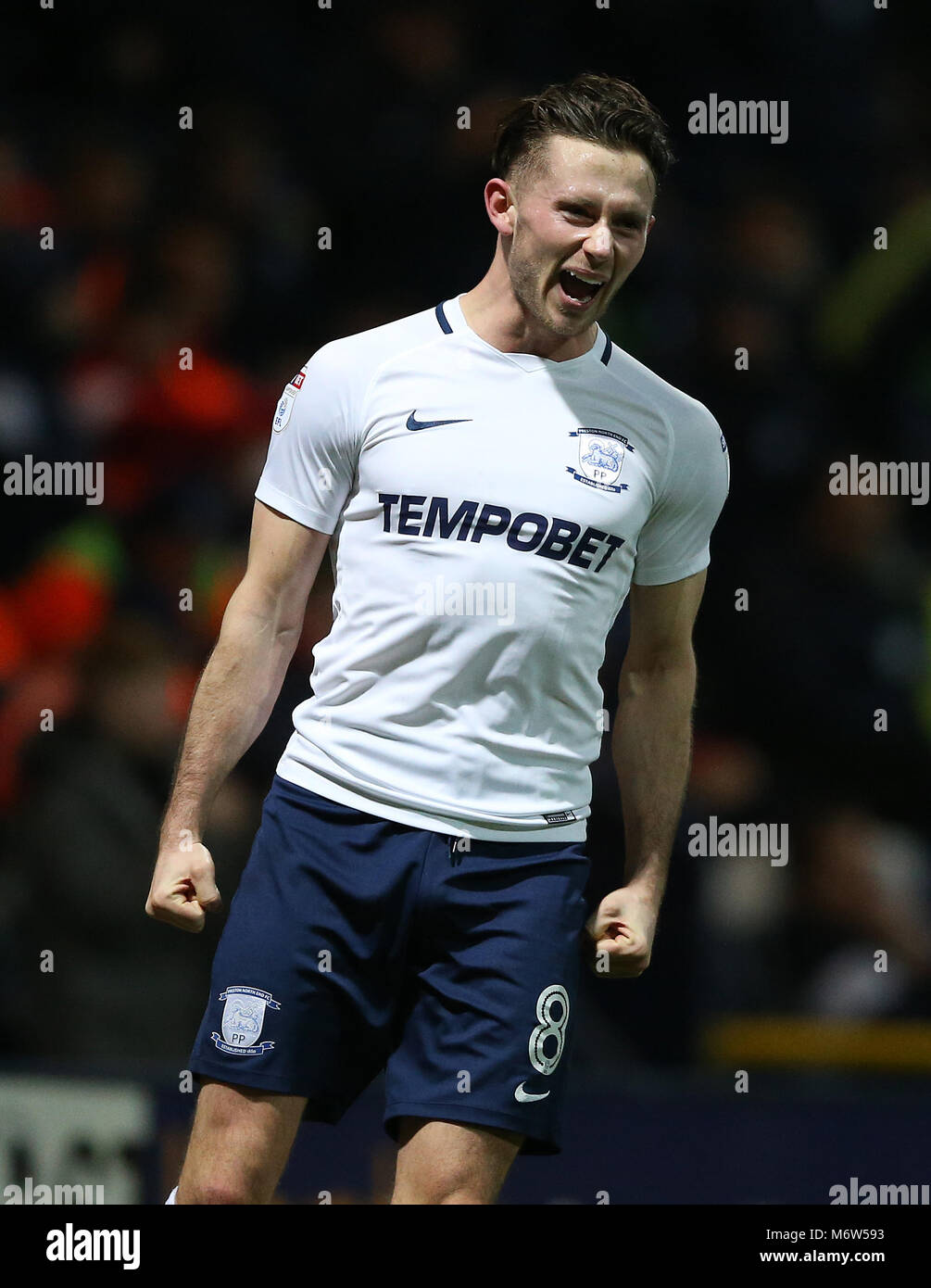 Preston North End's Alan Browne celebrates scoring his side's first ...
