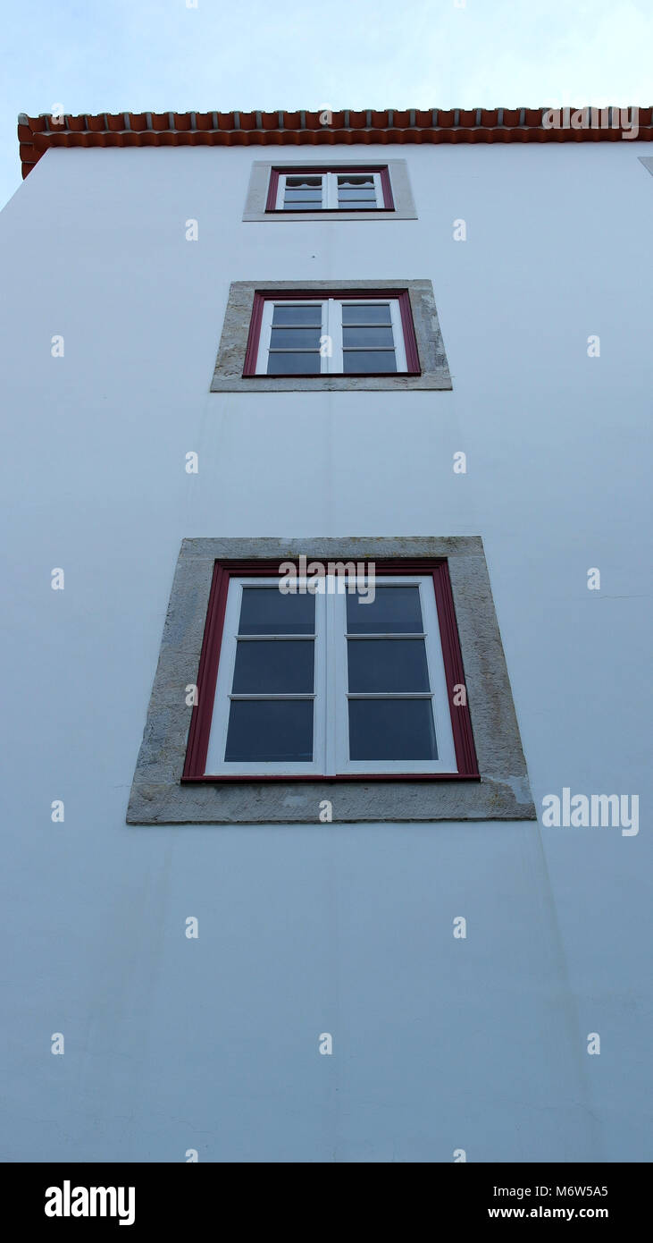 Detail of a red and white window Stock Photo - Alamy