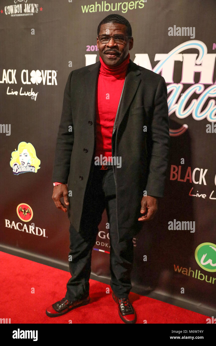 Leather & Laces Super Bowl 52 party Featuring: Michael Irvin, Guest ...