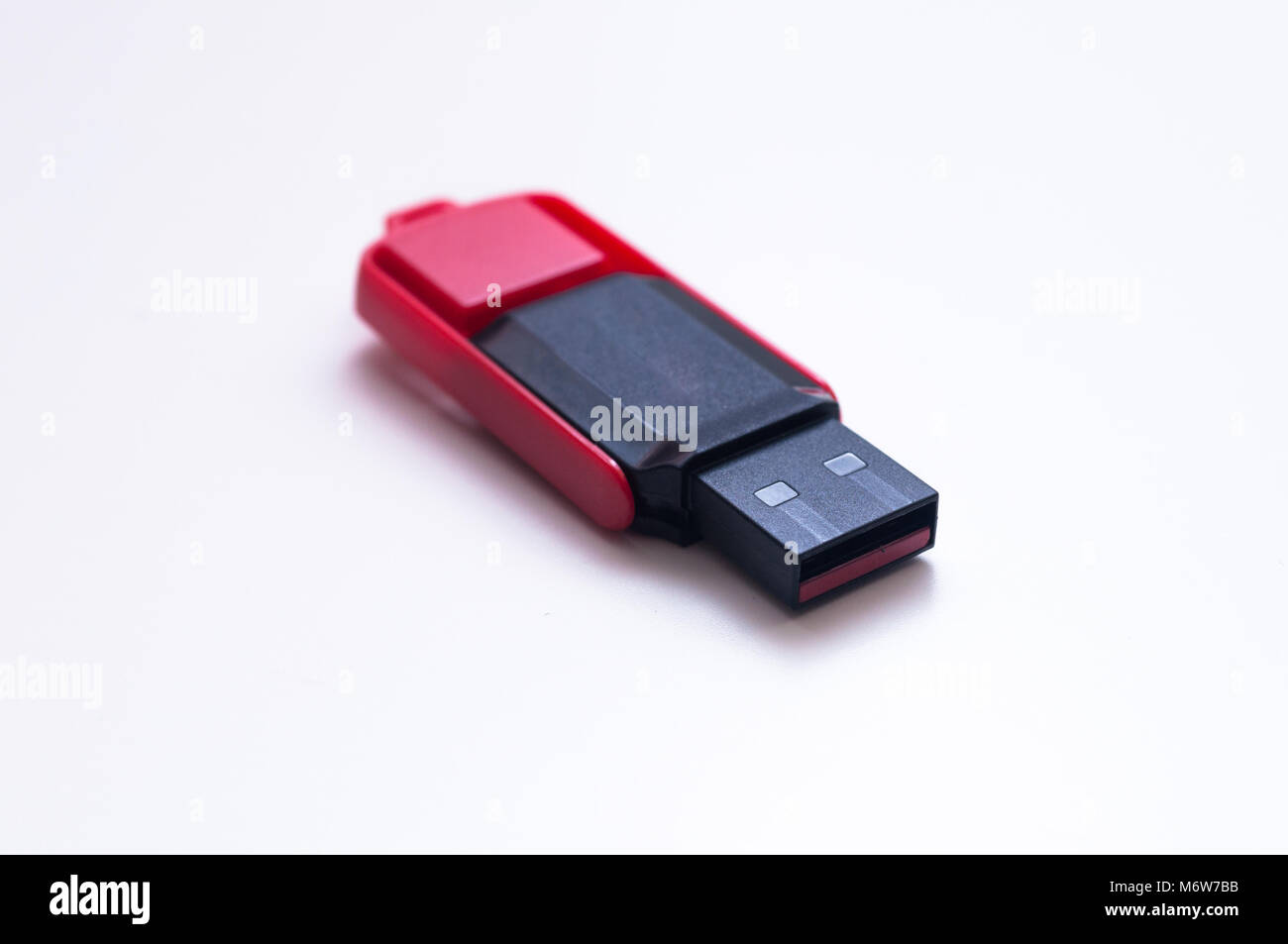 USB flash drive key isolated on white. Portable flash drive memory ...