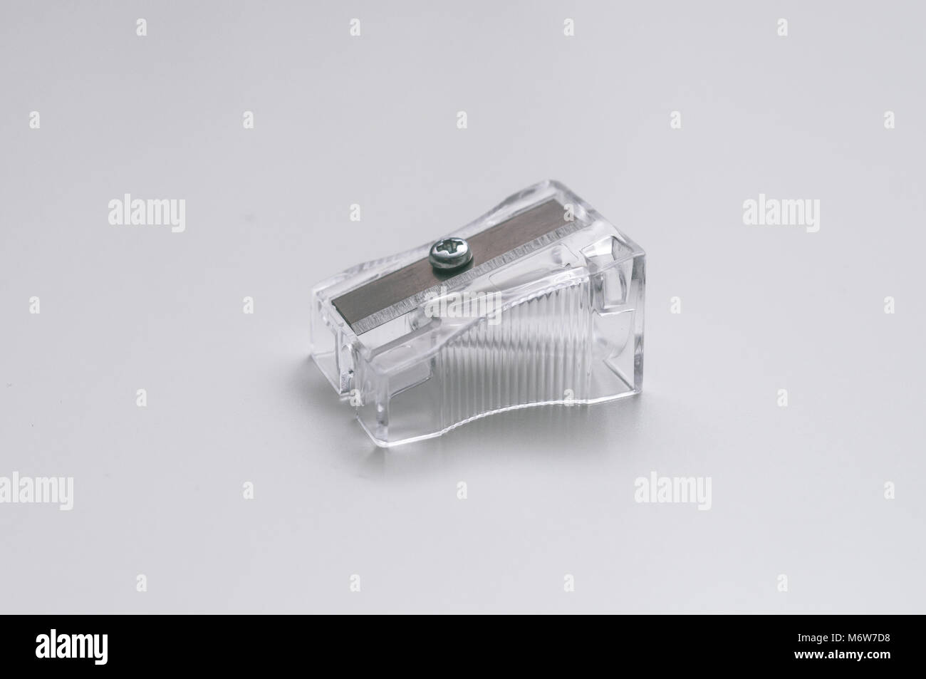 Transparent Pencil Sharpener. Photo of one pencil-sharpener on a white ...