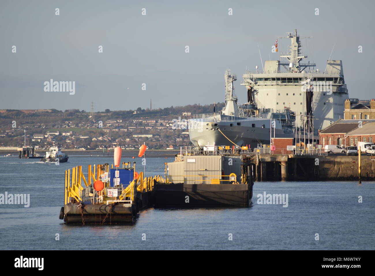 THE AIRCRAFT CARRIER 'HMS QUEEN ELIZABETH' IN DOCK AT HER HOME PORT OF ...