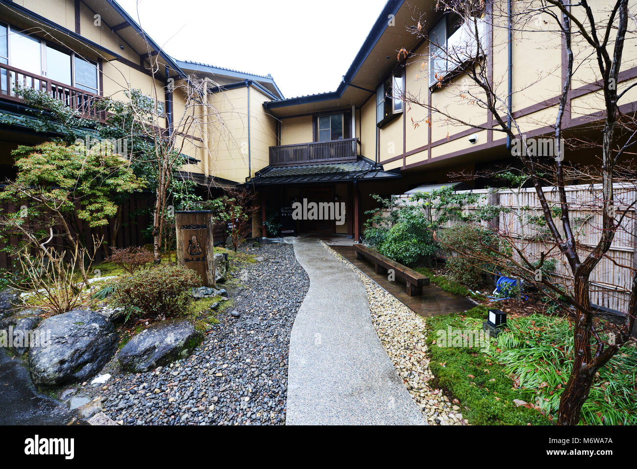 The beautiful yamabiko rotenburo in Kurokawa onsen, Japan Stock Photo ...