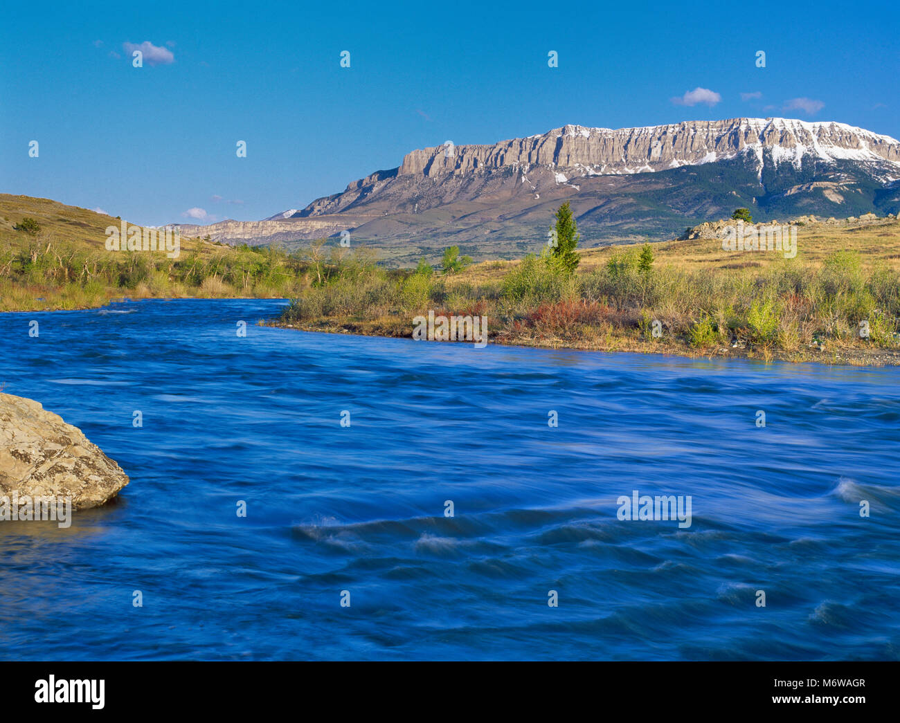 sun river below castle reef along the rocky mountain front near augusta ...