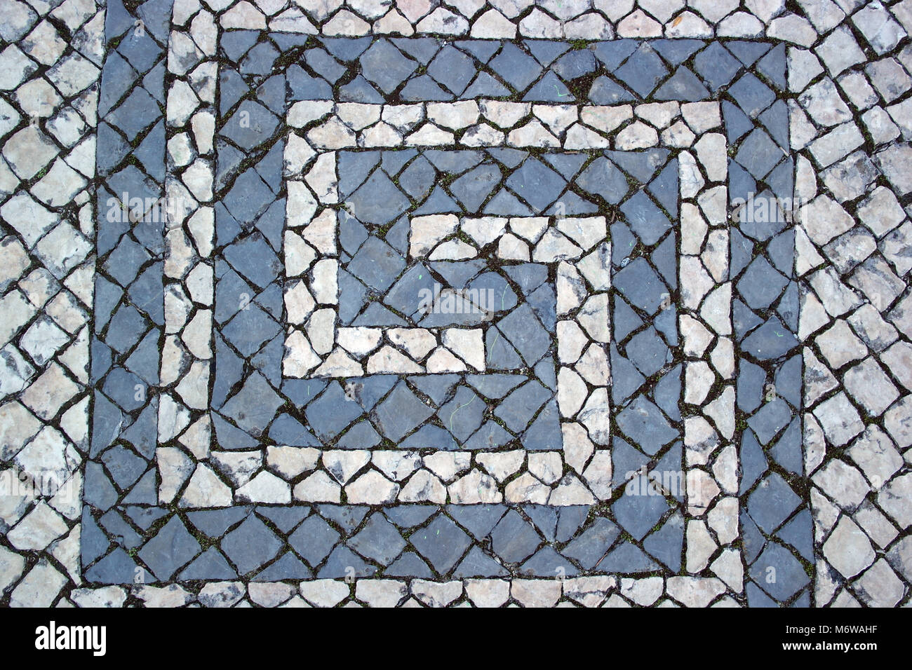 Detail of the typical portuguese pavement, the calçada portuguesa Stock ...