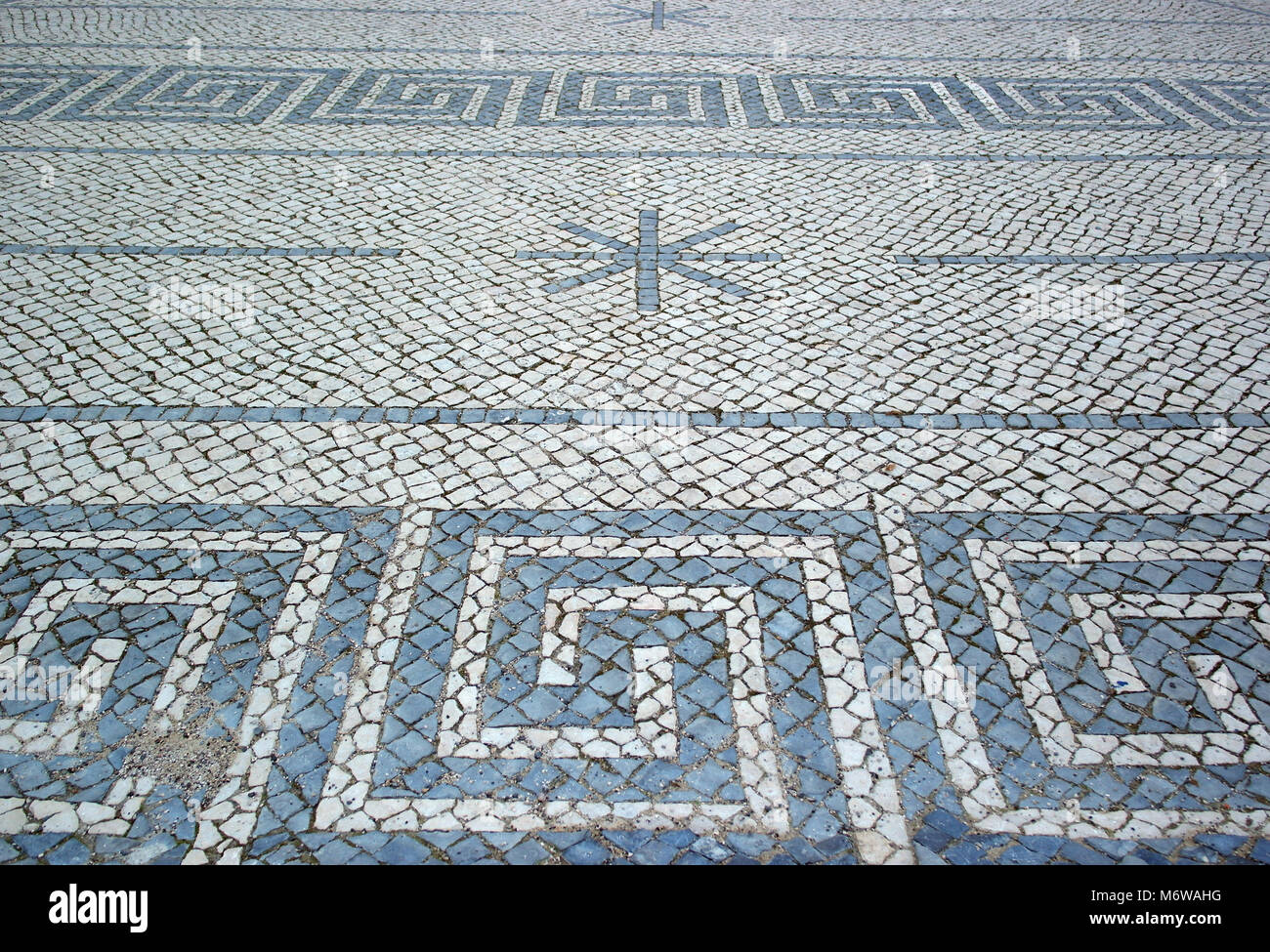 Detail of the typical portuguese pavement, the calçada portuguesa Stock ...