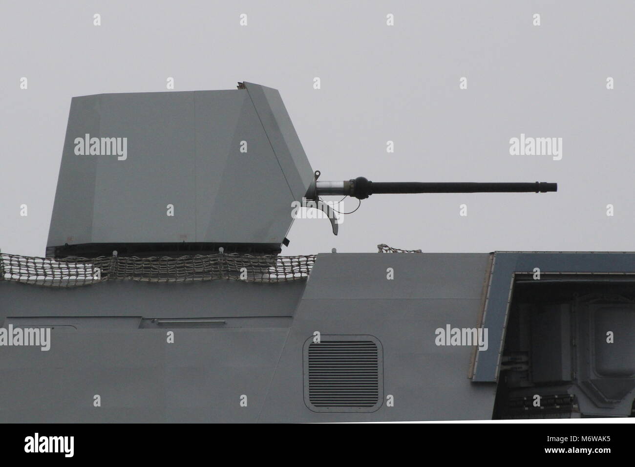 An Oto Melara 76mm naval gun, carried on ITS Luigi Rizzo (F565), a ...