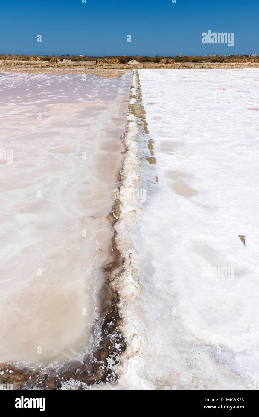 salt at saltworks of Trapani in Sicily in Italy Stock Photo - Alamy