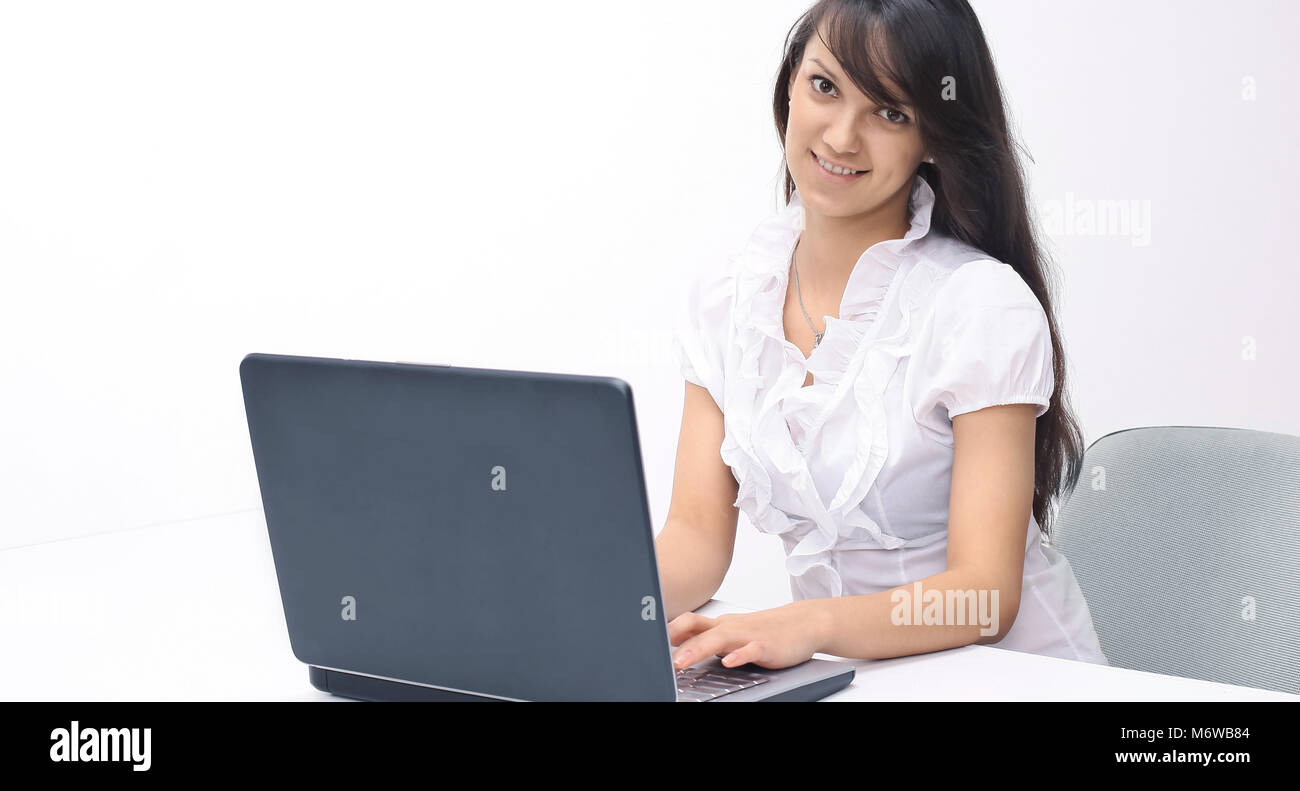 young woman typing text on laptop keyboard Stock Photo - Alamy