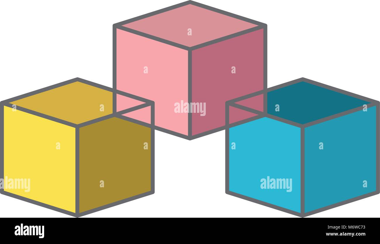 cubic set matrix geometric icons Stock Vector Image & Art - Alamy