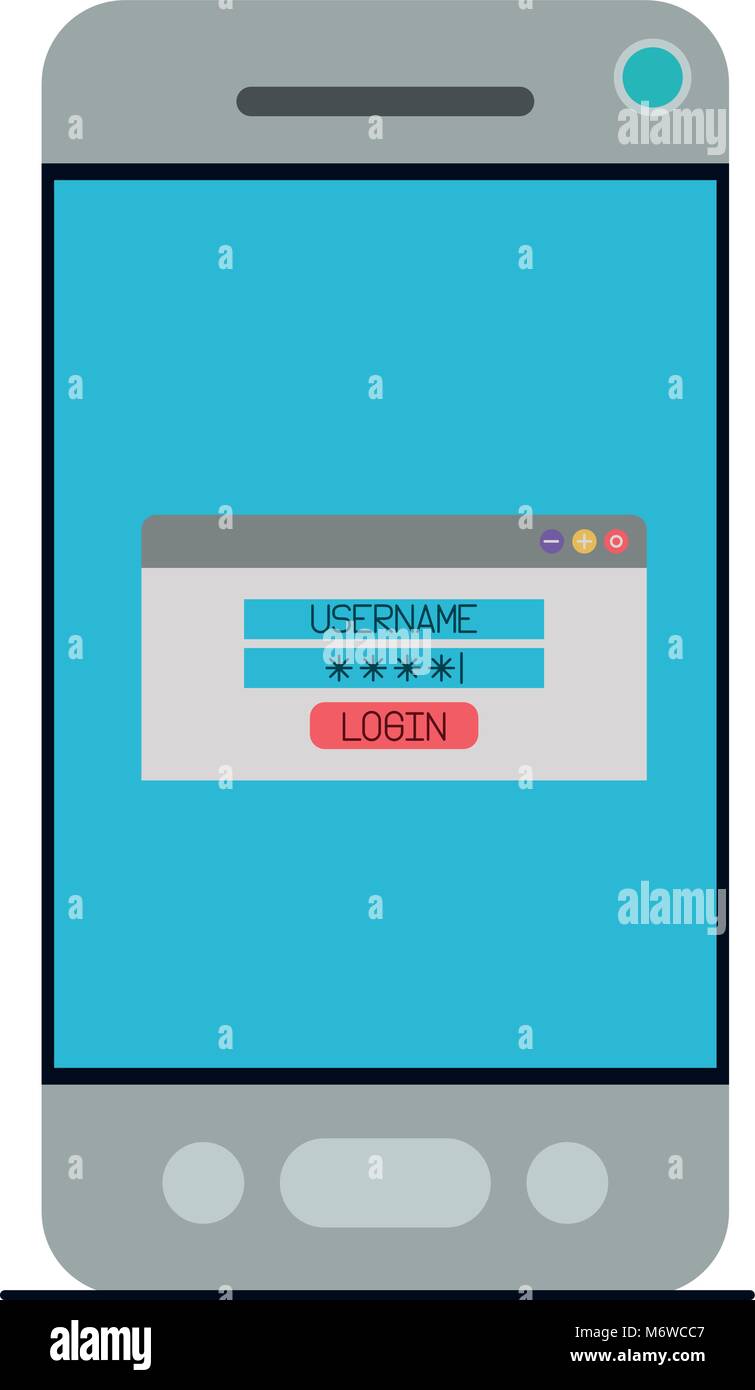 smartphone device with login menu Stock Vector Image & Art - Alamy