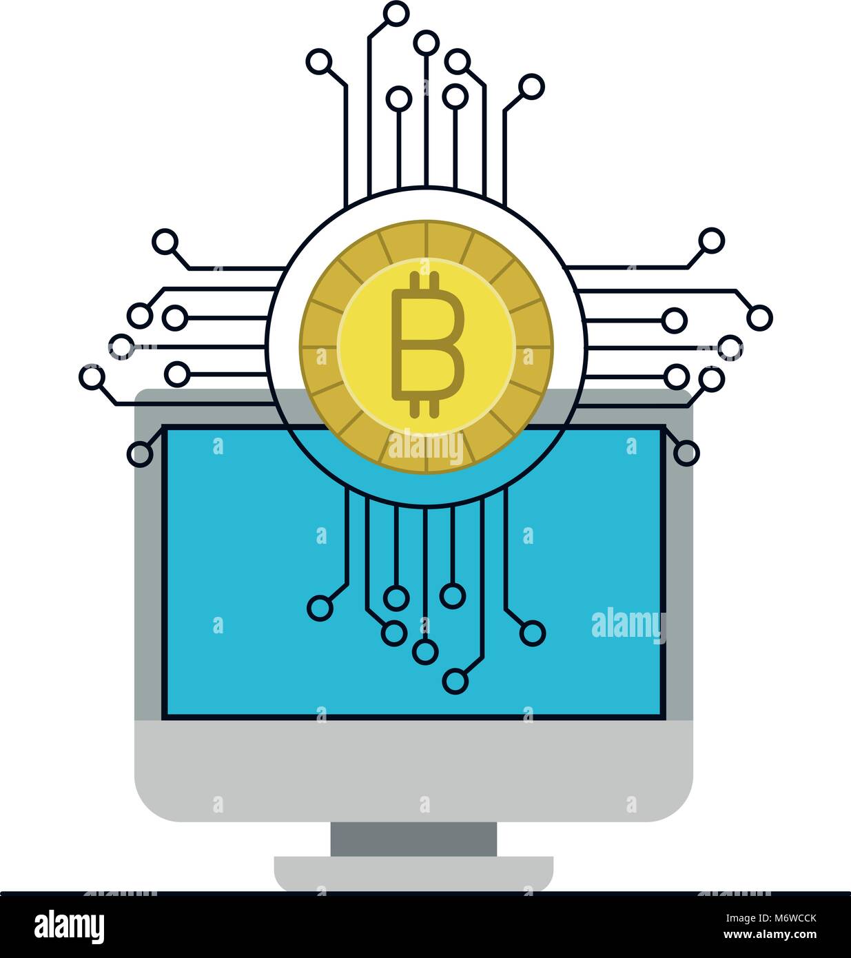 computer display with bitcoin money Stock Vector Image & Art - Alamy