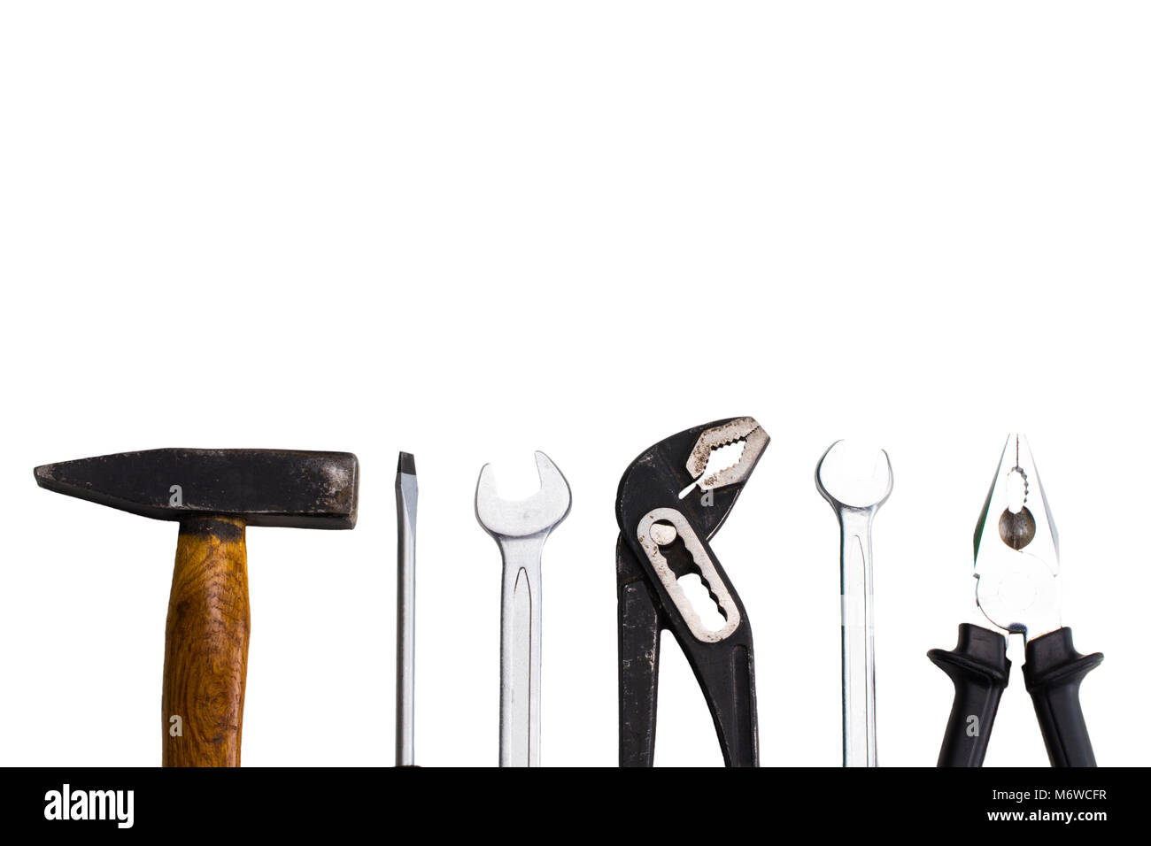 Set of tools, Many tools on white background. With copy space Stock ...