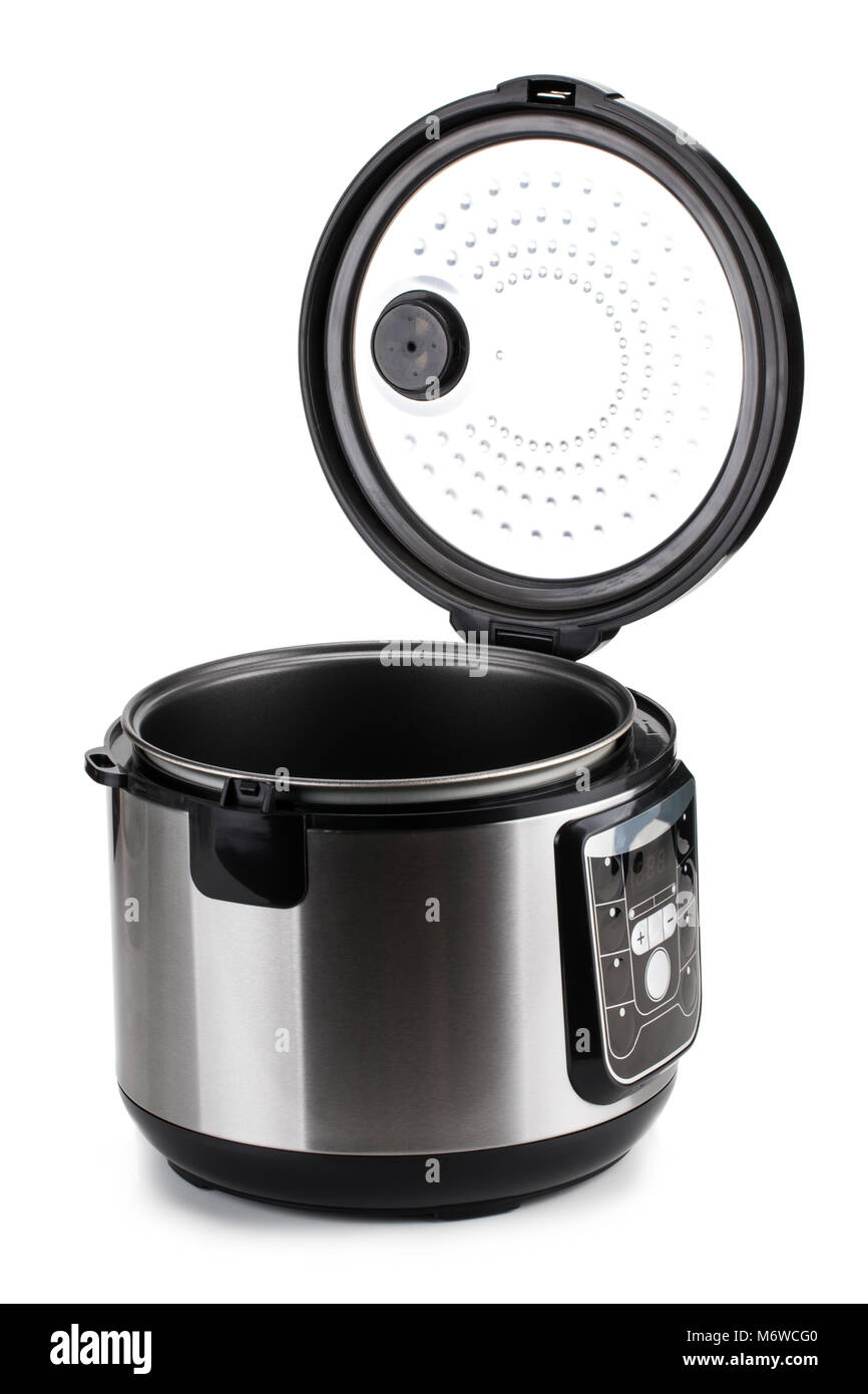 Electric multi cooker isolated on white background Stock Photo - Alamy