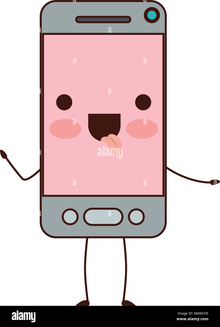 smartphone device kawaii character Stock Vector Image & Art - Alamy
