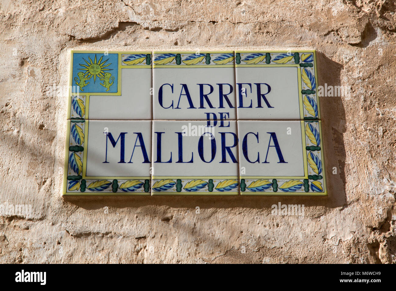 Majorca Street Sign, Soller Port, Spain Stock Photo - Alamy