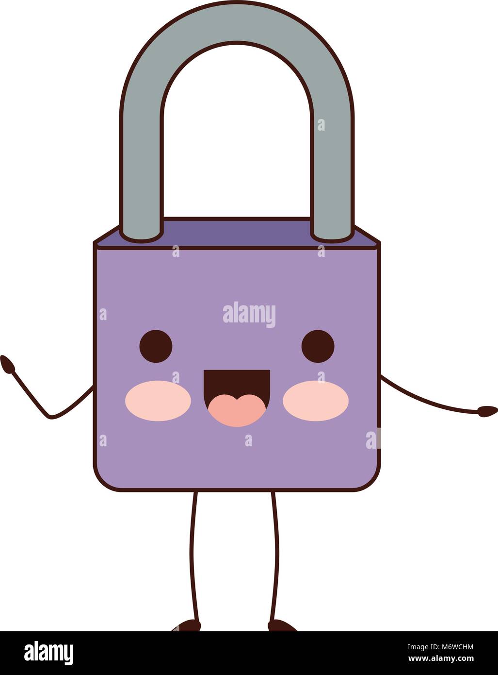 safe secure padlock kawaii character Stock Vector Image & Art - Alamy