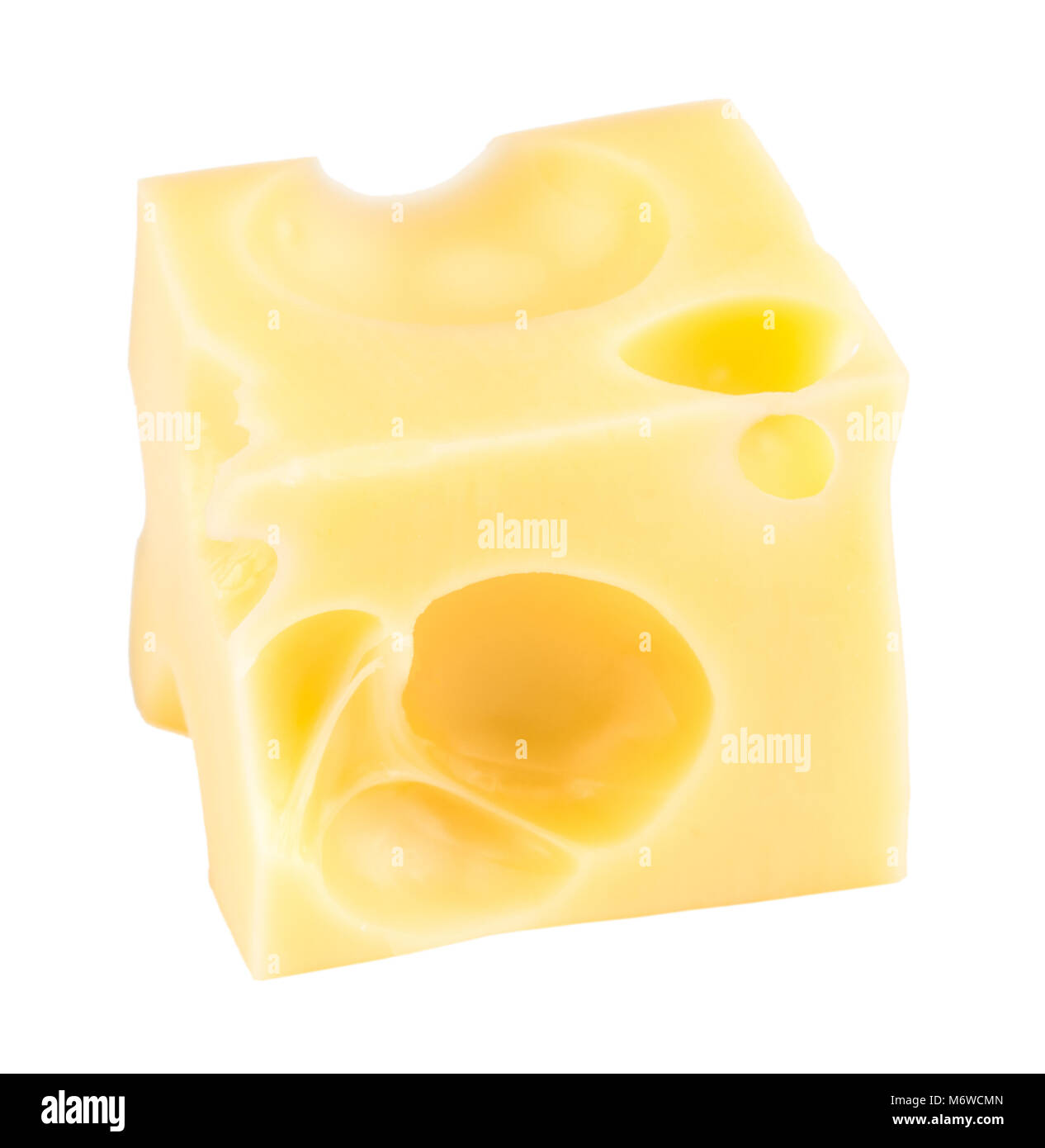 cheese cube slice isolated on a white background Stock Photo - Alamy