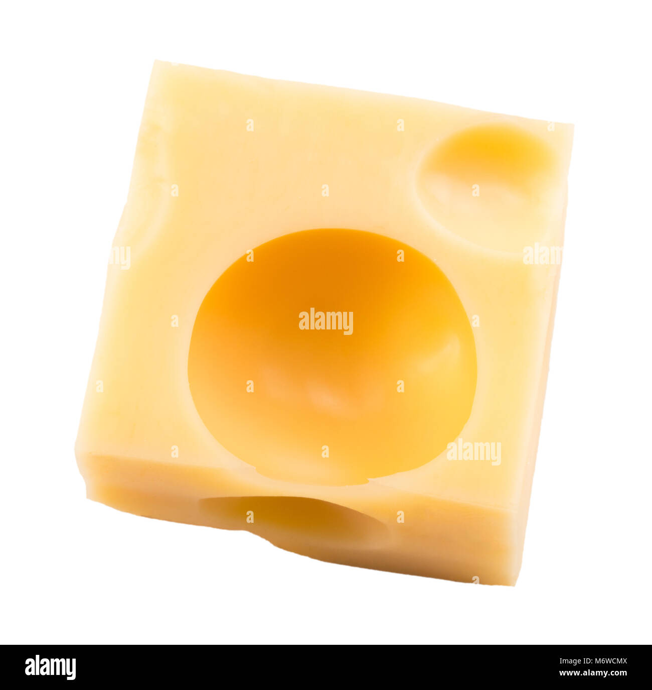 cheese cube slice isolated on a white background Stock Photo - Alamy